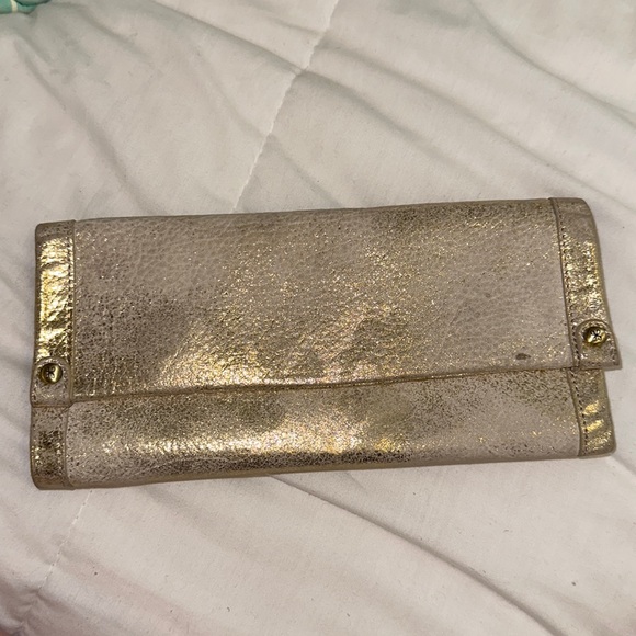 HOBO | Bags | Hobo Gold Leather Wallet | Poshmark
